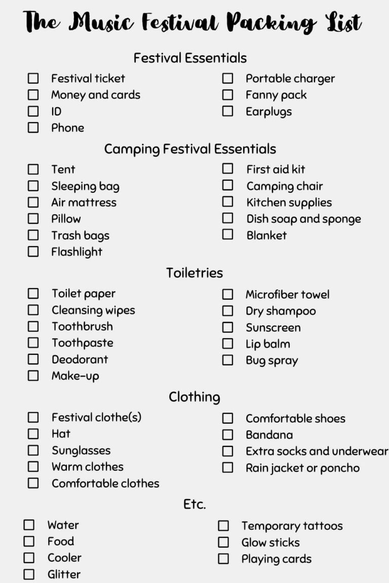The Ultimate Music Festival Packing List for 2025 - Frontman Philosophy